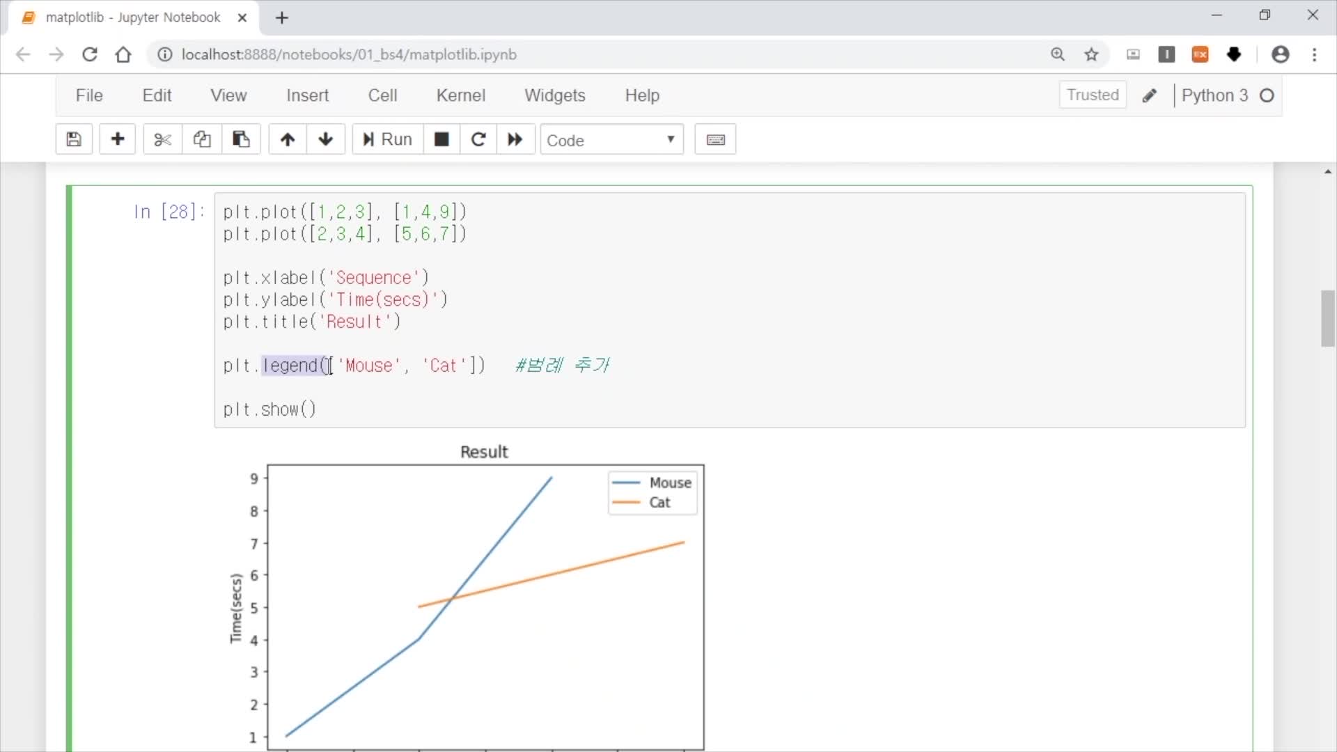 머신러닝 딥러닝 기초 With Python Keras 12 2 파이썬 Matplotlib Edwith
